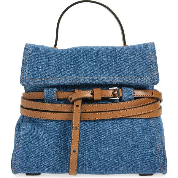 Moschino Tie Me Top Handle Bag - Denim