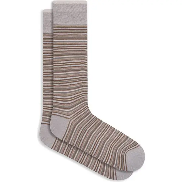 Bugatchi Stripe Cotton Blend Dress Socks
