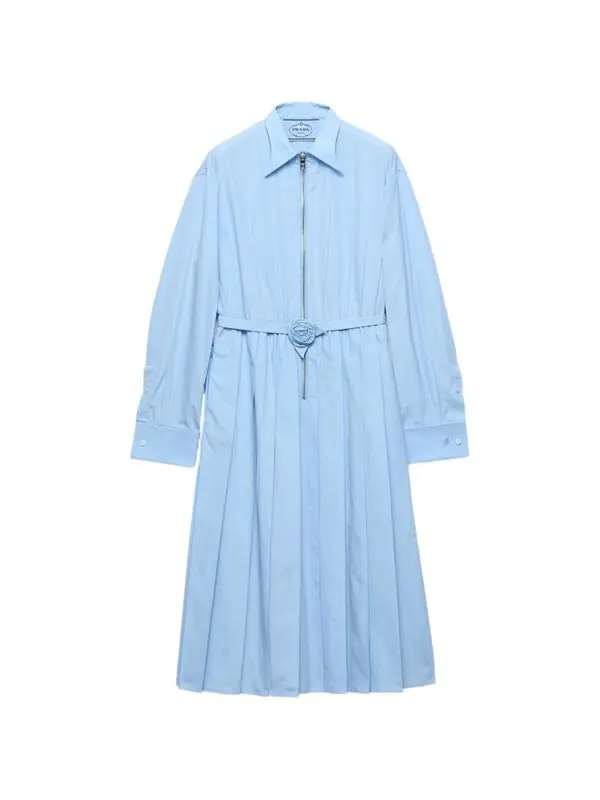 Prada Popeline Cotton Midi Dress - Multicolor