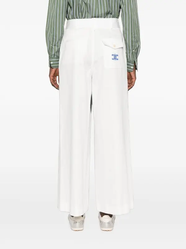 Celine Wide-leg Cotton Trousers