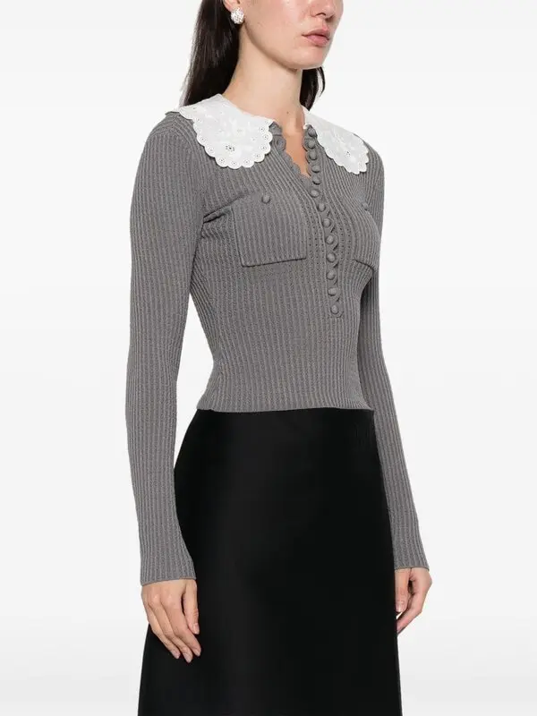 SELF-PORTRAIT Collar-detail Sweater