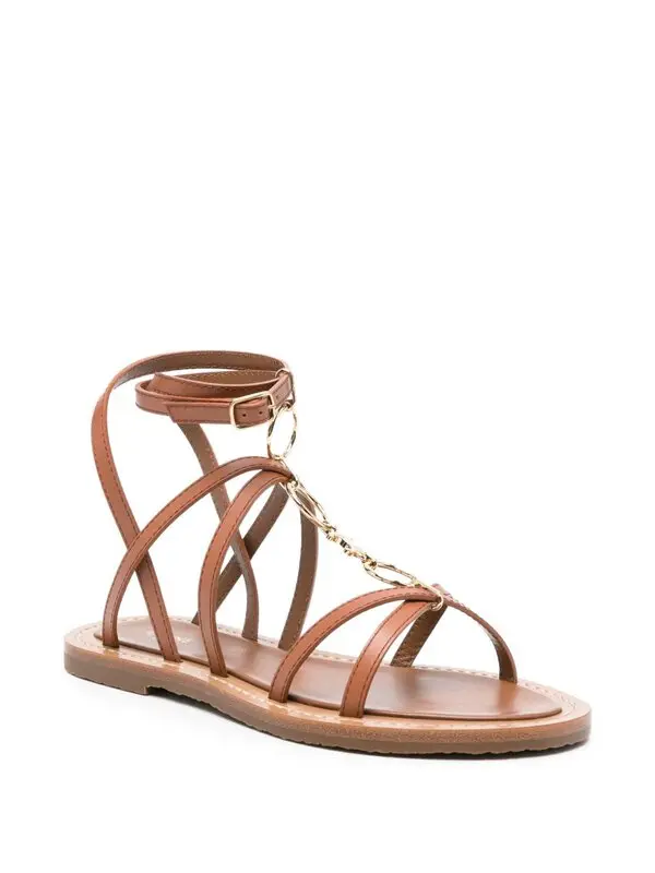 Celine Lympia Leather Sandals - Multicolor