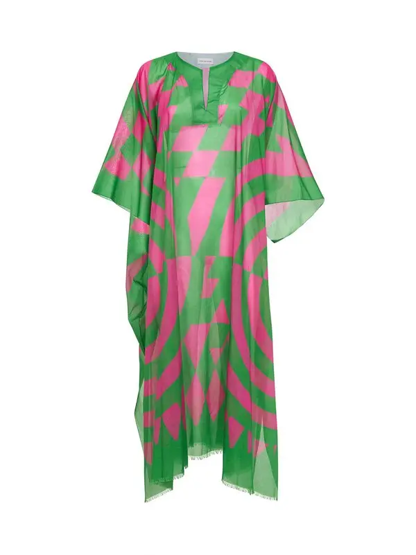 Dries Van Noten Printed Cotton Long Kaftan - Multicolor