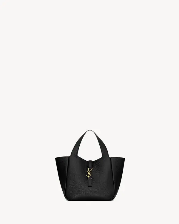 Saint Laurent Le 5 À 7 Baby Bea In Grained Leather - Black