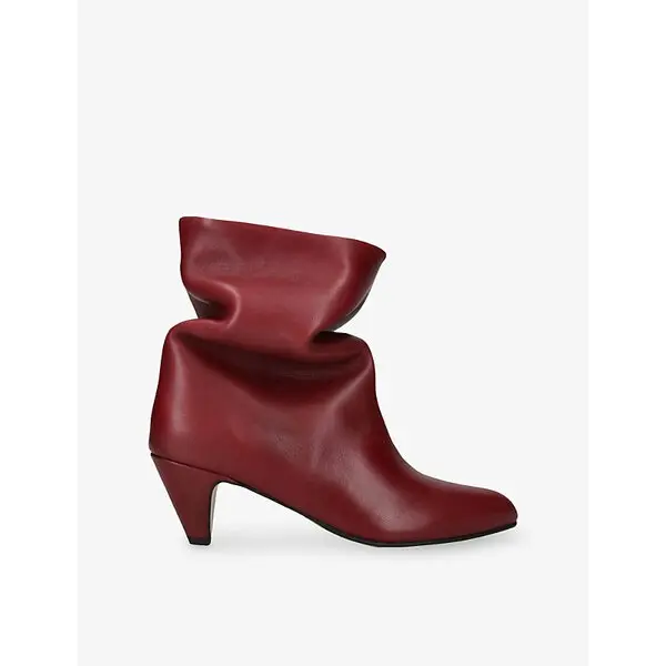 ANONYMOUS COPENHAGEN Vully Leather Heeled Ankle Boots - Red