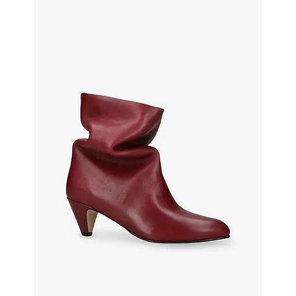 ANONYMOUS COPENHAGEN Vully Leather Heeled Ankle Boots - Red