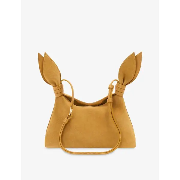 Loewe Scarf Mini Suede Clutch Bag - Ochre