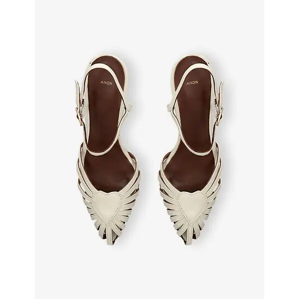 ANONYMOUS COPENHAGEN Keesha Leather Heeled Sandals - Cream