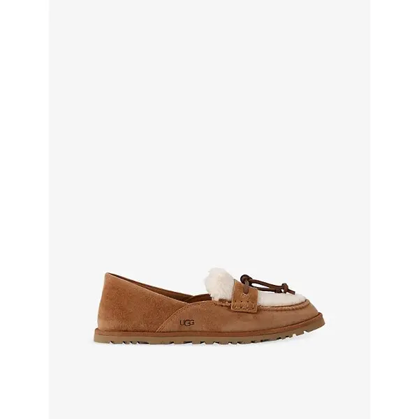 UGG Zora Suede And Shearling Loafers - Tan Comb