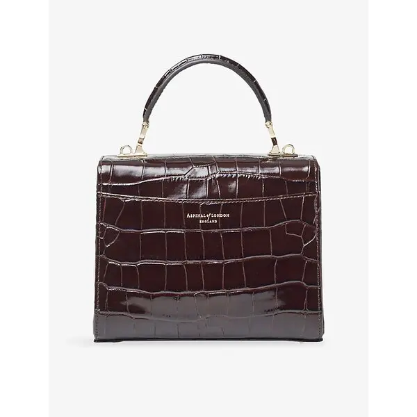 ASPINAL OF LONDON Mayfair Midi Leather Top-handle Bag - Amazonbrown