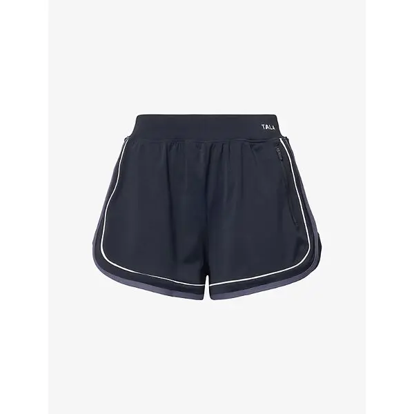 TALA Contrast-stripe Retro Nylon-blend Running Shorts - Shadow Black