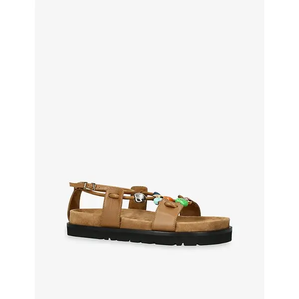 Loewe Pebble Beaded Fussbett Suede Sandals
