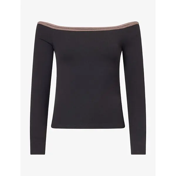 TALA 365 Off-shoulder Rib-jersey Top