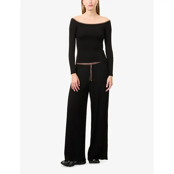 TALA 365 Off-shoulder Rib-jersey Top
