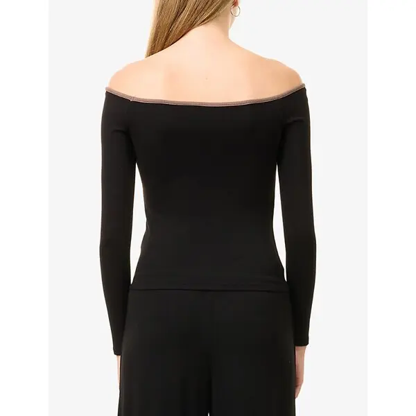 TALA 365 Off-shoulder Rib-jersey Top