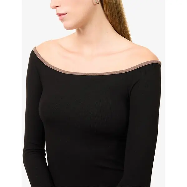 TALA 365 Off-shoulder Rib-jersey Top