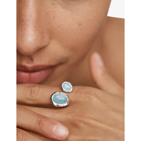 Monica Vinader Odyssey Gemstone Sterling- And Aquamarine Ring