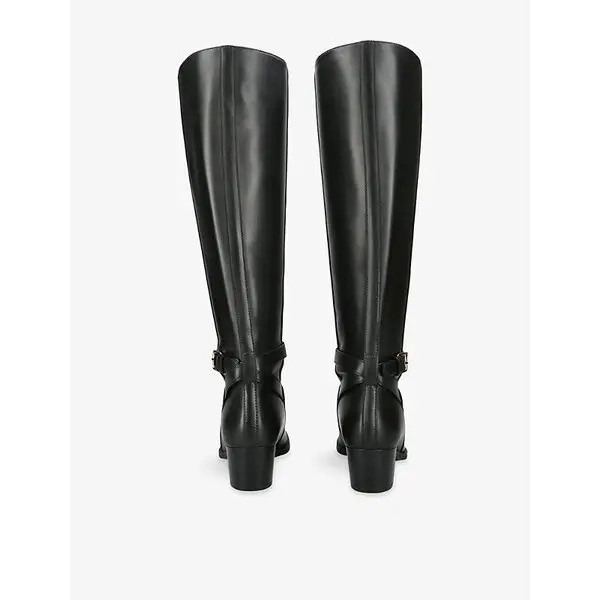 TOD'S Gomma Buckled Leather Heeled Knee-high Boots