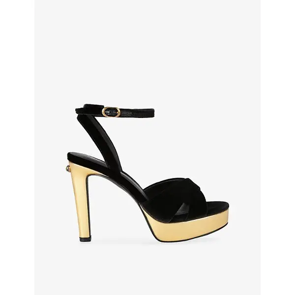 Kurt Geiger Gloria Velvet Platform Sandals