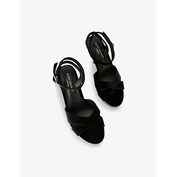 Kurt Geiger Gloria Velvet Platform Sandals
