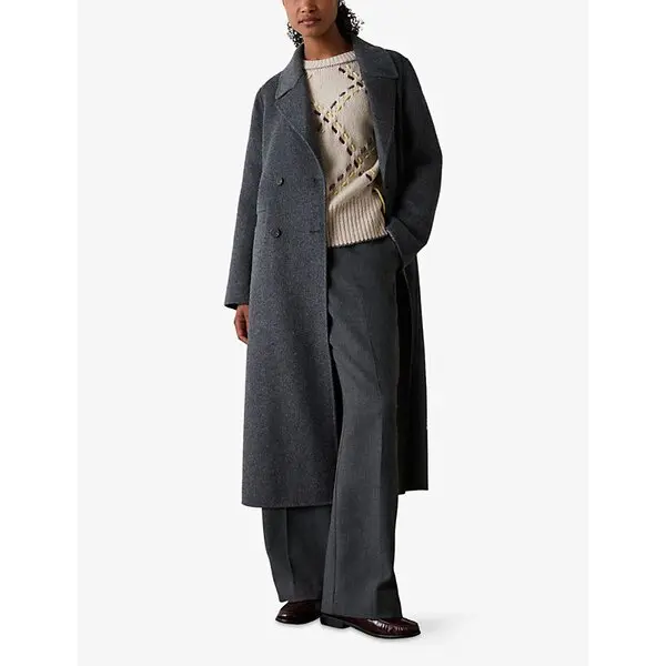 Whistles Double-breasted Relaxed-fit Wool-blend Coat