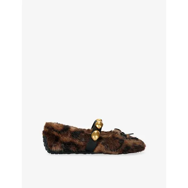 Steve Madden Toasted Faux-fur Ballet Flats