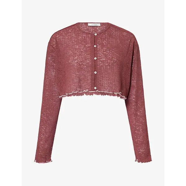 HYPHEN Kenny Cropped Knitted Top