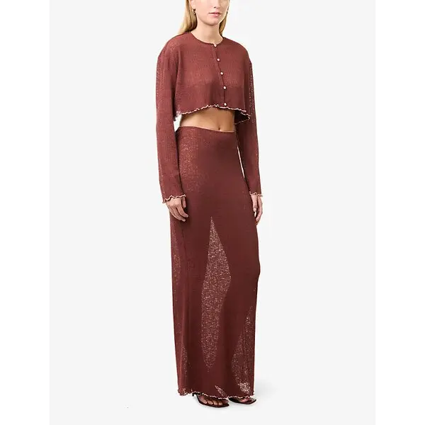 HYPHEN Kenny Cropped Knitted Top