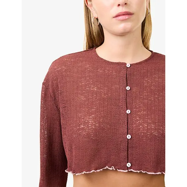 HYPHEN Kenny Cropped Knitted Top