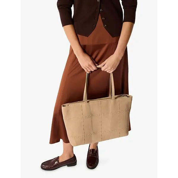 Whistles Whipstitch Suede Tote Bag