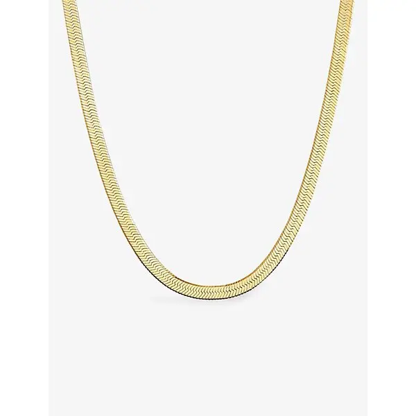 Mejuri Bold Herringbone 18ct Gold Plated Sterling-silver Chain Necklace - Yellow
