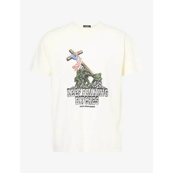 WILLY CHAVARRIA Keep Praying Graphic Cotton-jersey T-shirt