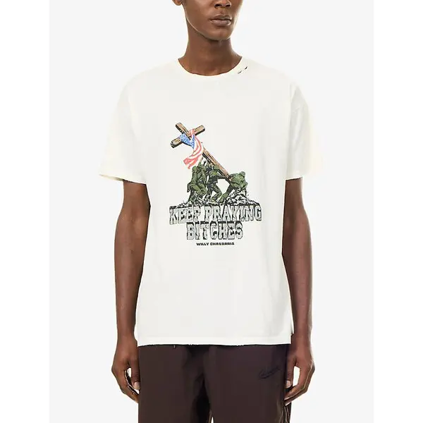 WILLY CHAVARRIA Keep Praying Graphic Cotton-jersey T-shirt