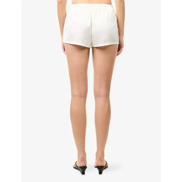 HYPHEN Drawstring-waist Satin Shorts