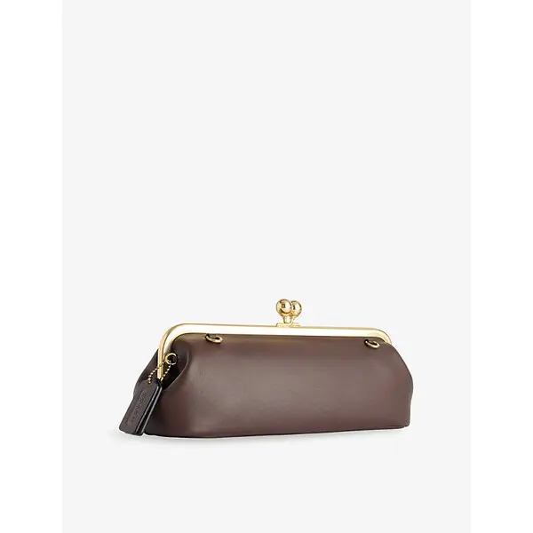 COACH Kisslock Frame 30 Leather Handbag