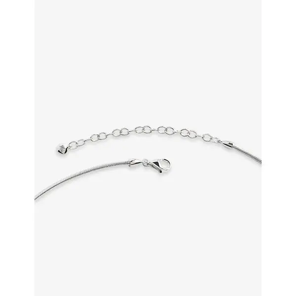 Monica Vinader Odyssey Gemstone Pebbled Sterling And Aquamarine Chain Necklace - Silver