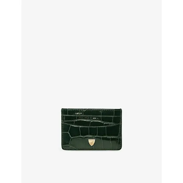 ASPINAL OF LONDON Slim Leather Card Holder - Evergreen