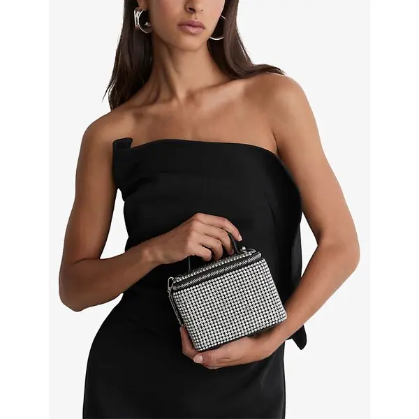 REISS Nova Mini Crystal-embellished Cross-body Bag