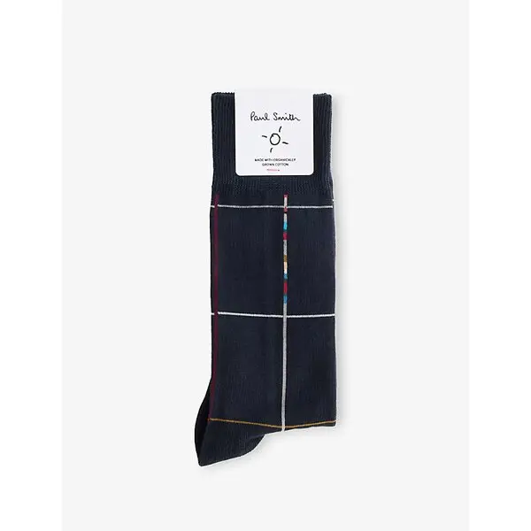 Paul Smith Signature Check Cotton-blend Socks