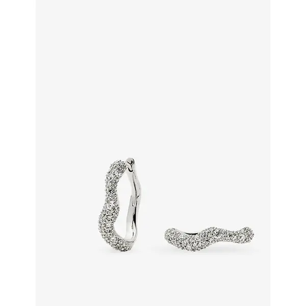 MISSOMA Molten Snow Small Sterling- Plated Brass And Cubic Zirconia Hoop Earrings - Silver