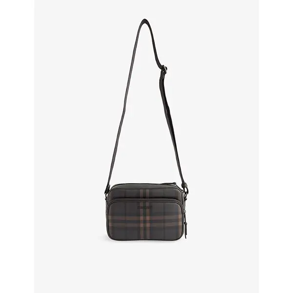 Burberry City Check Pocket Coated-canvas Crossbody Bag - Dark Brown