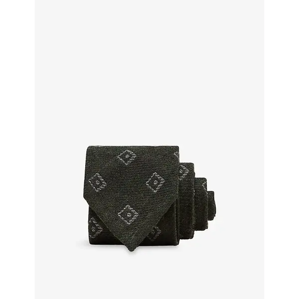 REISS Fazio Diamond-medallion Wool-silk Tie