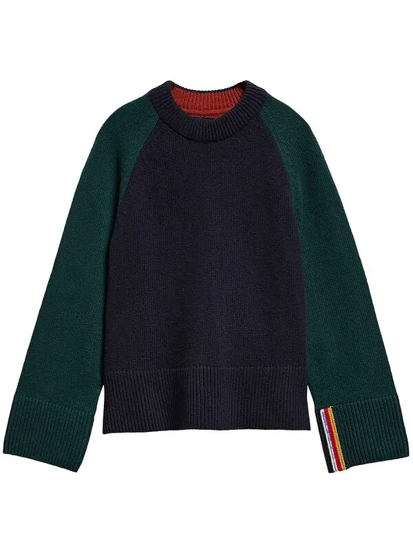 Barbour Tyneside Crewneck Sweater In Wool And Polyamide Navy - Blue