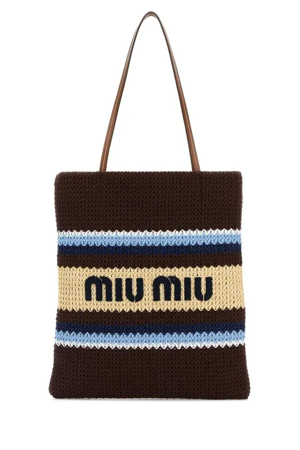 Miu Miu Embroidered Crochet Shopping Bag