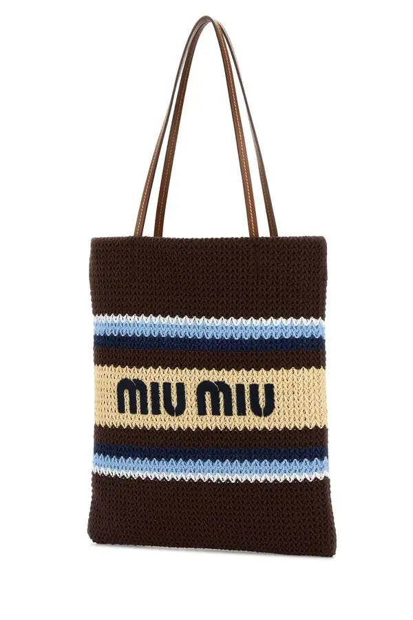 Miu Miu Embroidered Crochet Shopping Bag