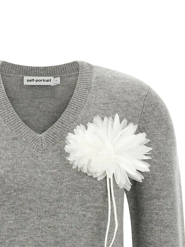 SELF-PORTRAIT Fiore Pin Sweater