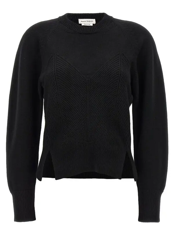 Alexander McQueen Chevron Corset' Sweater