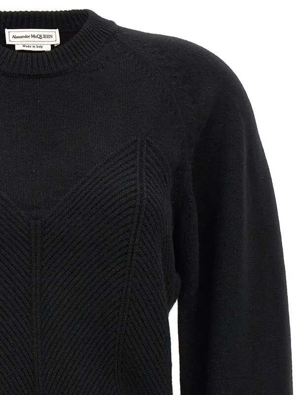 Alexander McQueen Chevron Corset' Sweater