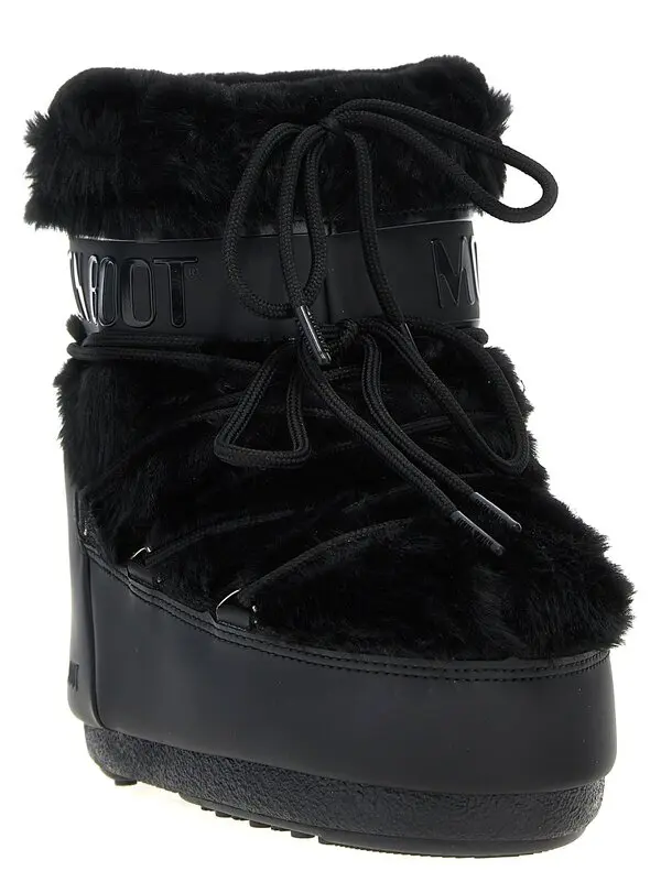 Moon Boot Ltrack Tube Faux Fur' Ankle Boots - Black