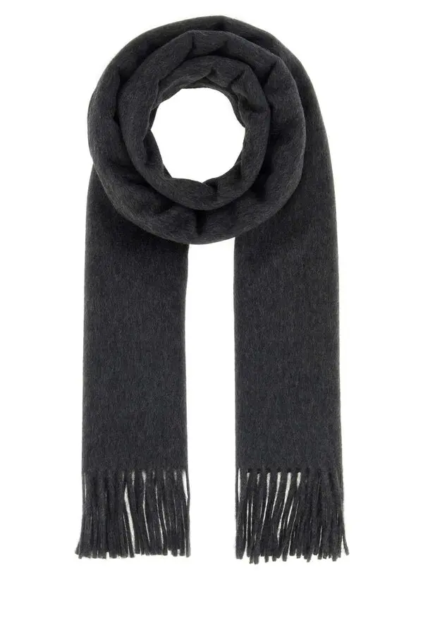 Saint Laurent Dark Grey Cashmere Scarf - Gray